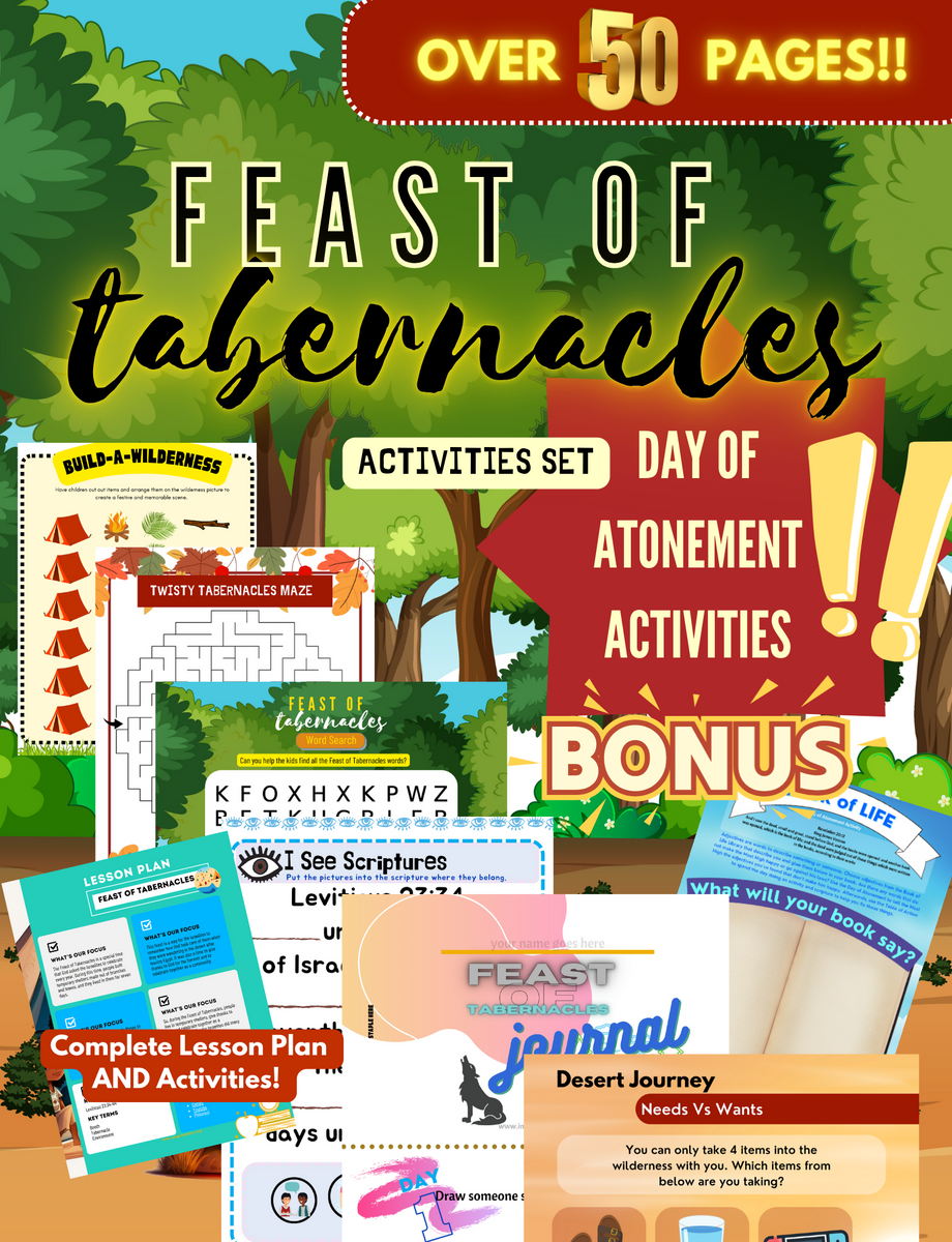 Feast of Tabernacles & Day of Atonement Lesson Plan and Activities Bun ...