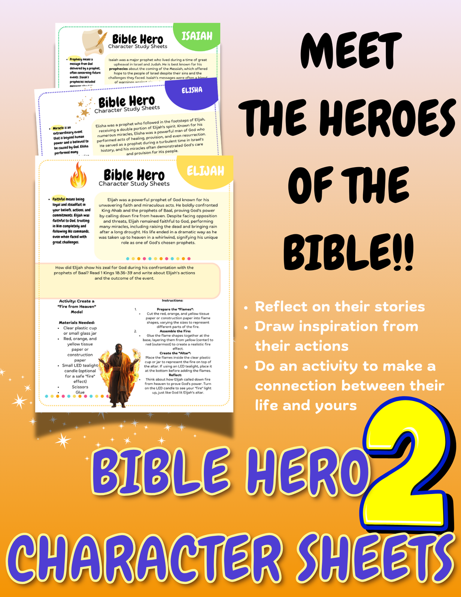 Bible Hero Character Study Sheets - Men (Set 2) – Imagery Matters