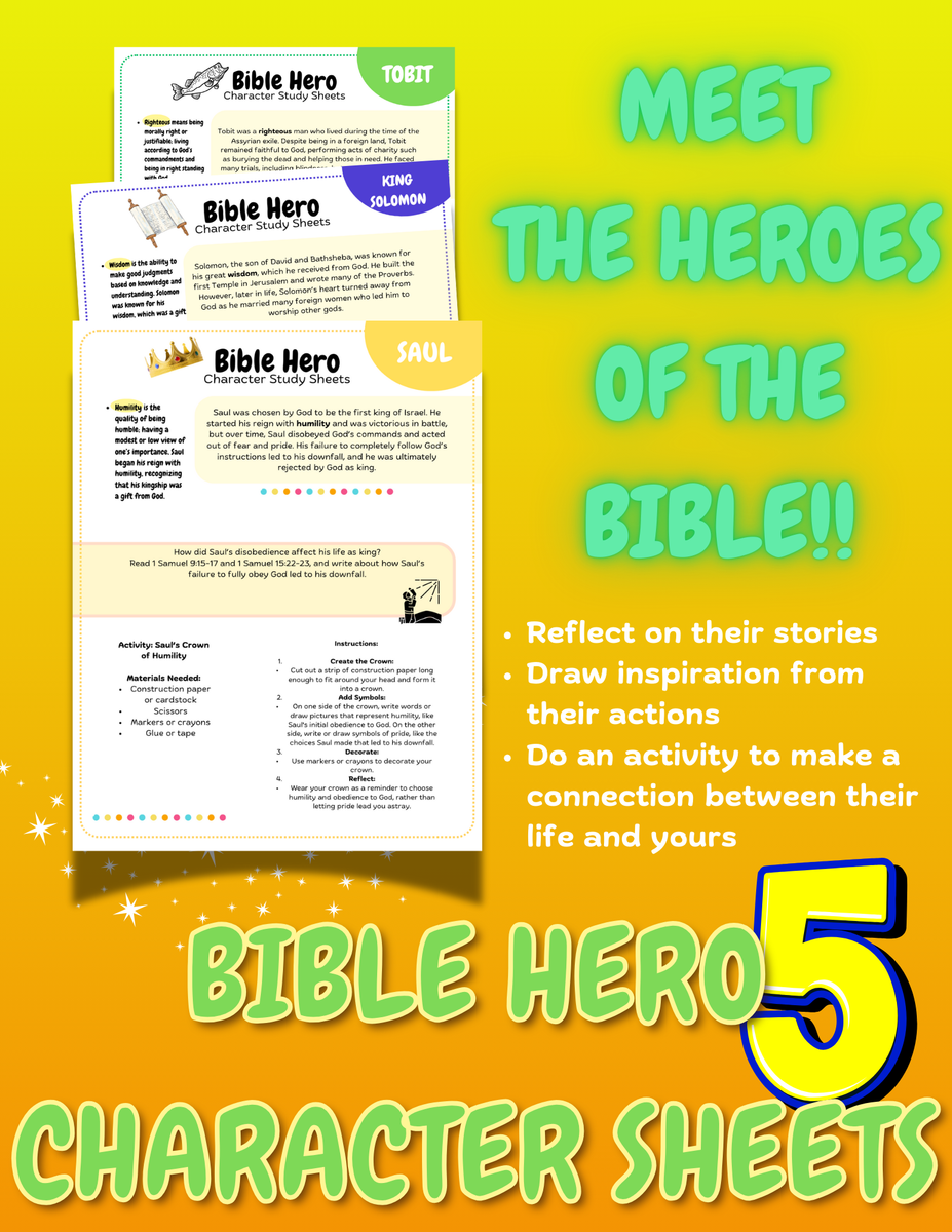 Bible Hero Character Study Sheets - Men (Set 5) – Imagery Matters