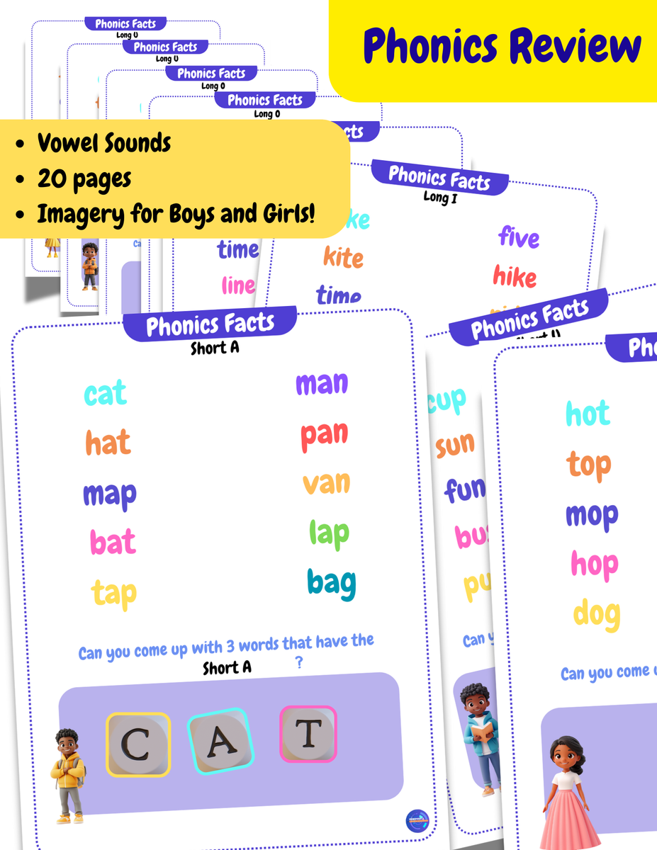 Phonics Vowel Sound Worksheets – Imagery Matters